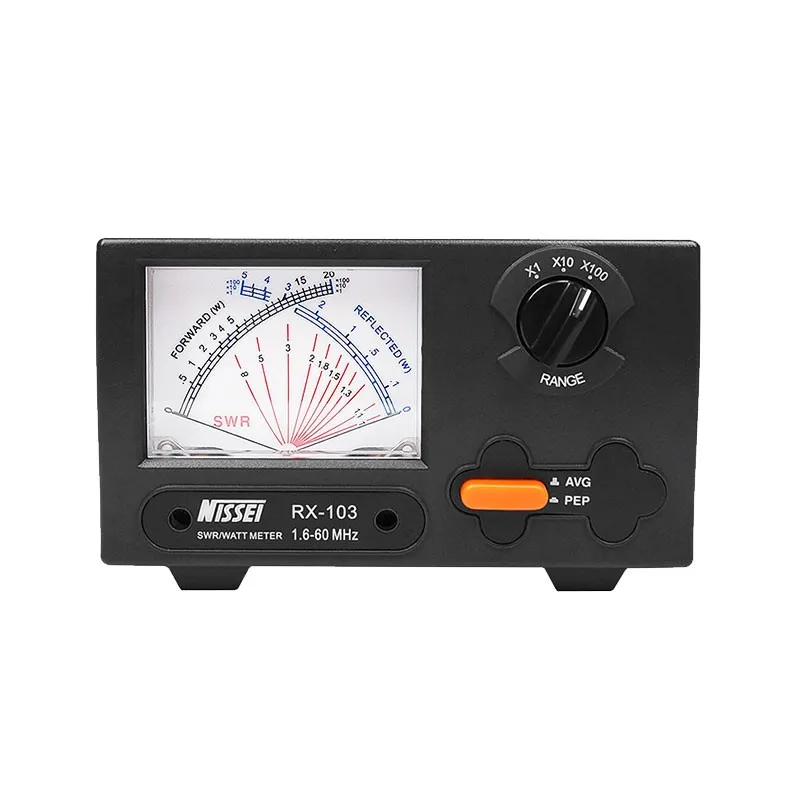 NISSEI RX-103 Mini SWR/Watt Meter: 2KW 1.6‑60 MHz HF/V/U Band Power Meter
